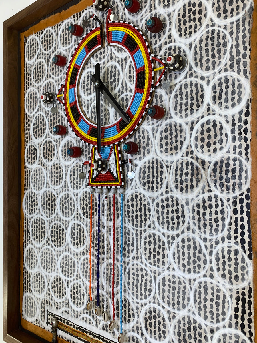 -Peace and Purity- 1/1 Maasai jewelry inspired clock by Stacy Bayne ...